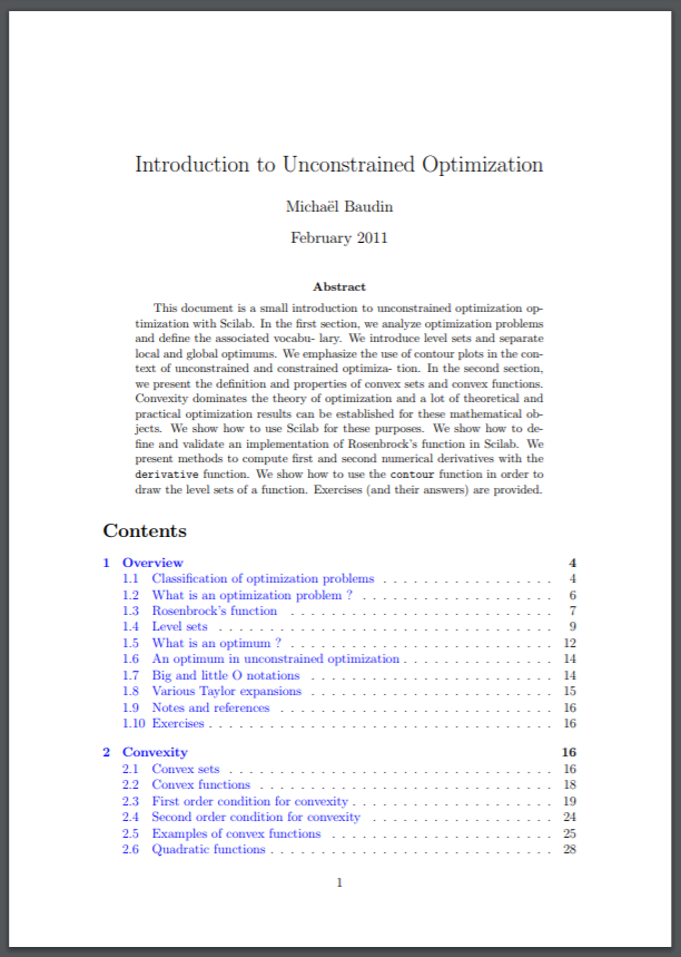 Introduction to Unconstrained Optimization | Scilab Introduction to Unconstrained Optimization | Scilab
